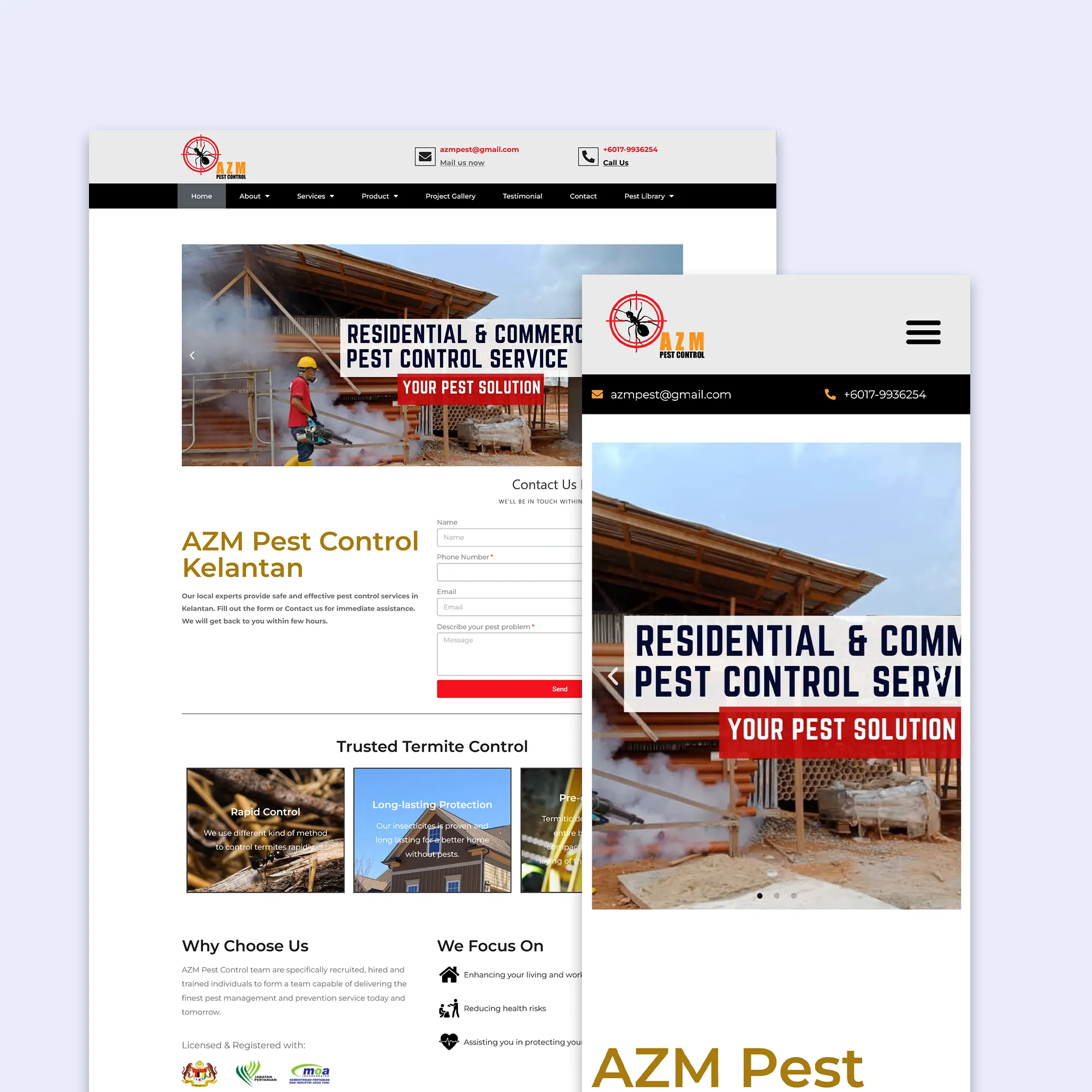 AZM Pest Control - Portfolio LamanWeb